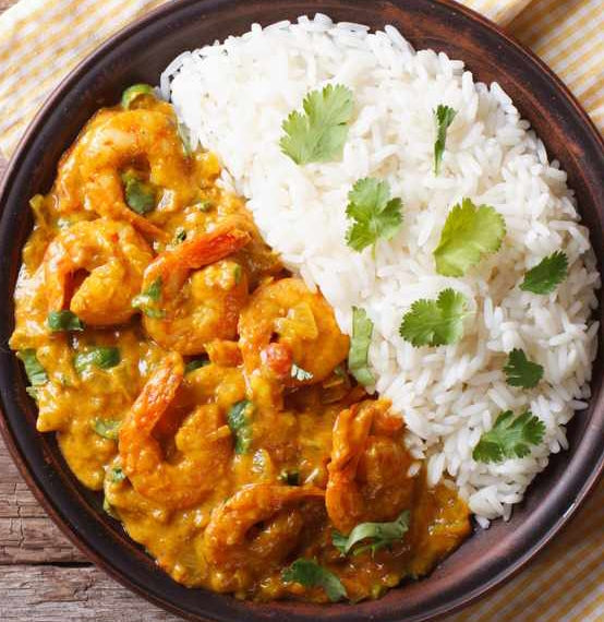 31. Crevetten Curry mit Reis & Joghurtsauce + – Best Curry : www ...